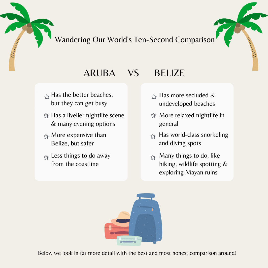 Belize vs Aruba: An Honest Comparison to Help You Choose!